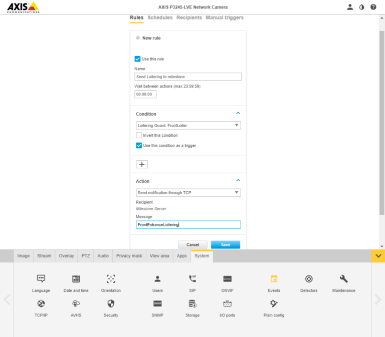 Configure Axis Loitering Guard to send events to Milestone XProtect ...